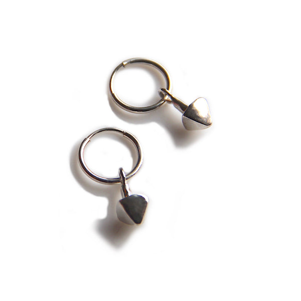 Baby Hoops with pyramids – Lady J Jewelry